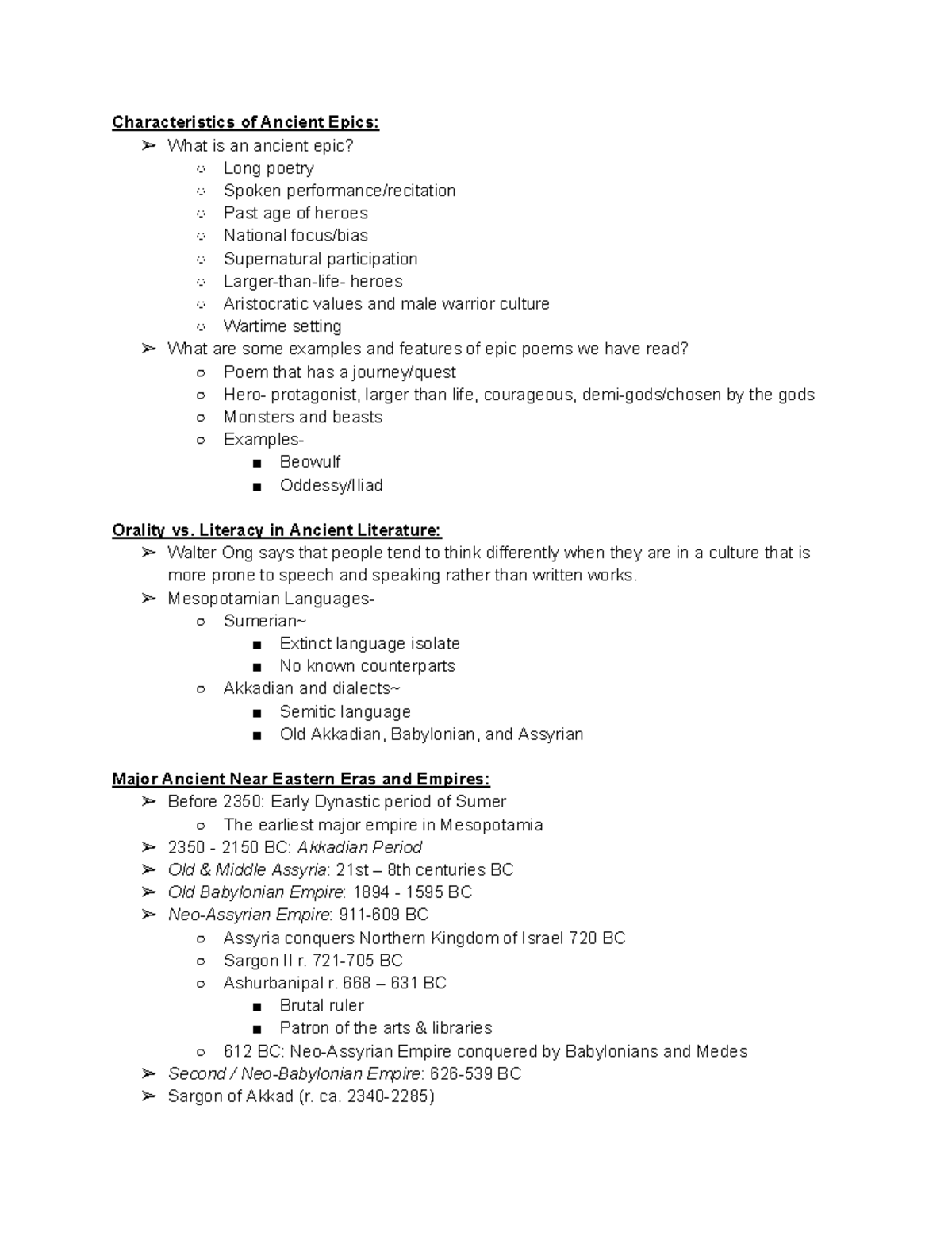 Engl 435 World Lit Epic - Dr. Garey gives his overview of the Epic ...