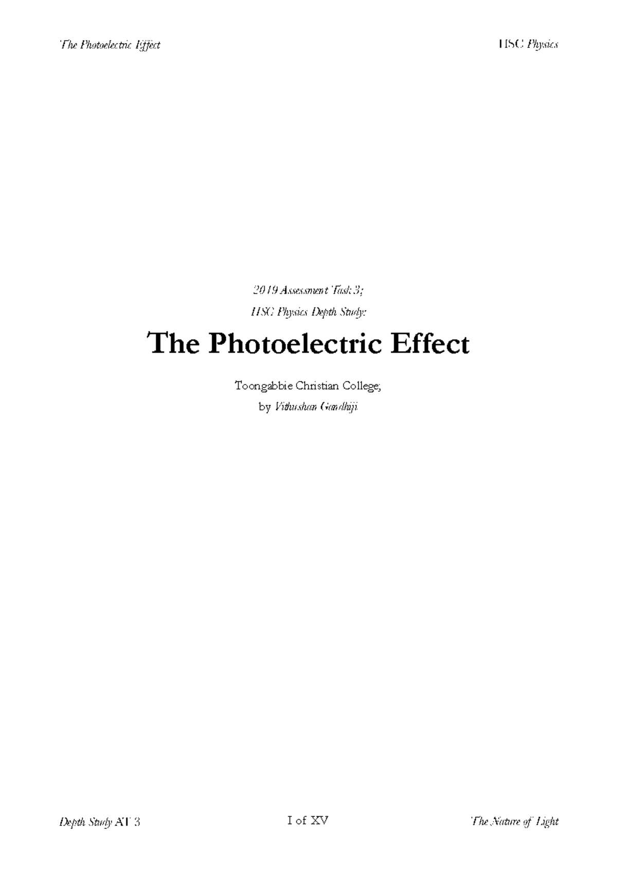 2019 PHY Photoelectric Effect Depth Study Vithushan Gandhiji Assignment ...