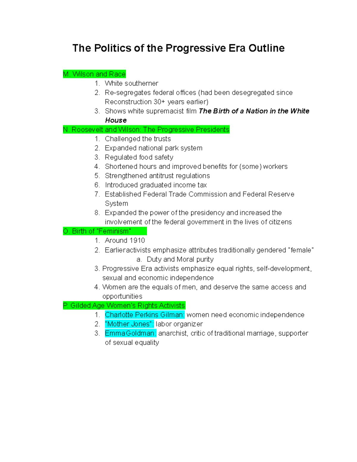 United States History since 1877-The Politics of the Progressive Era ...