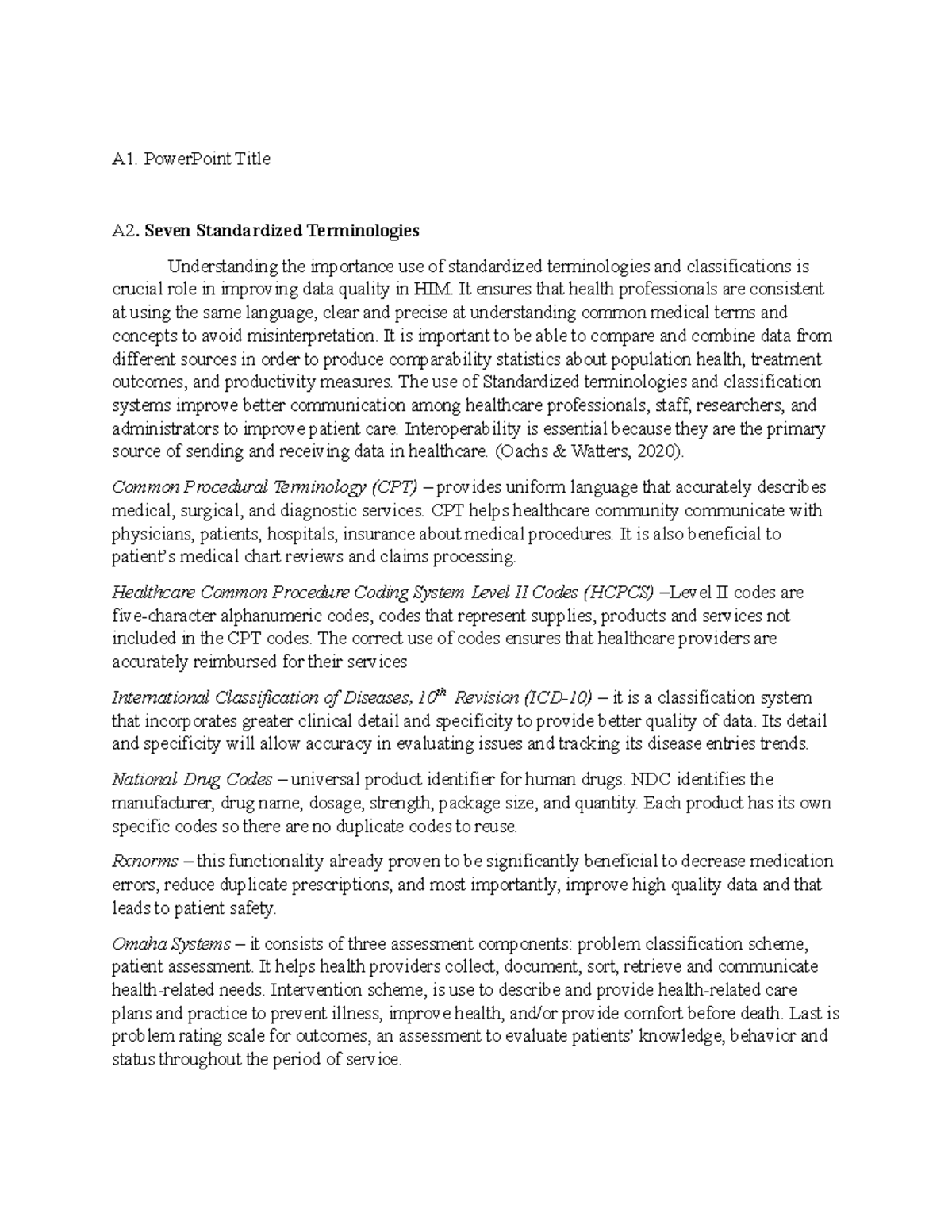 C803 Task 2 - C 803 task 2 power point (Passed) - A1. PowerPoint Title ...