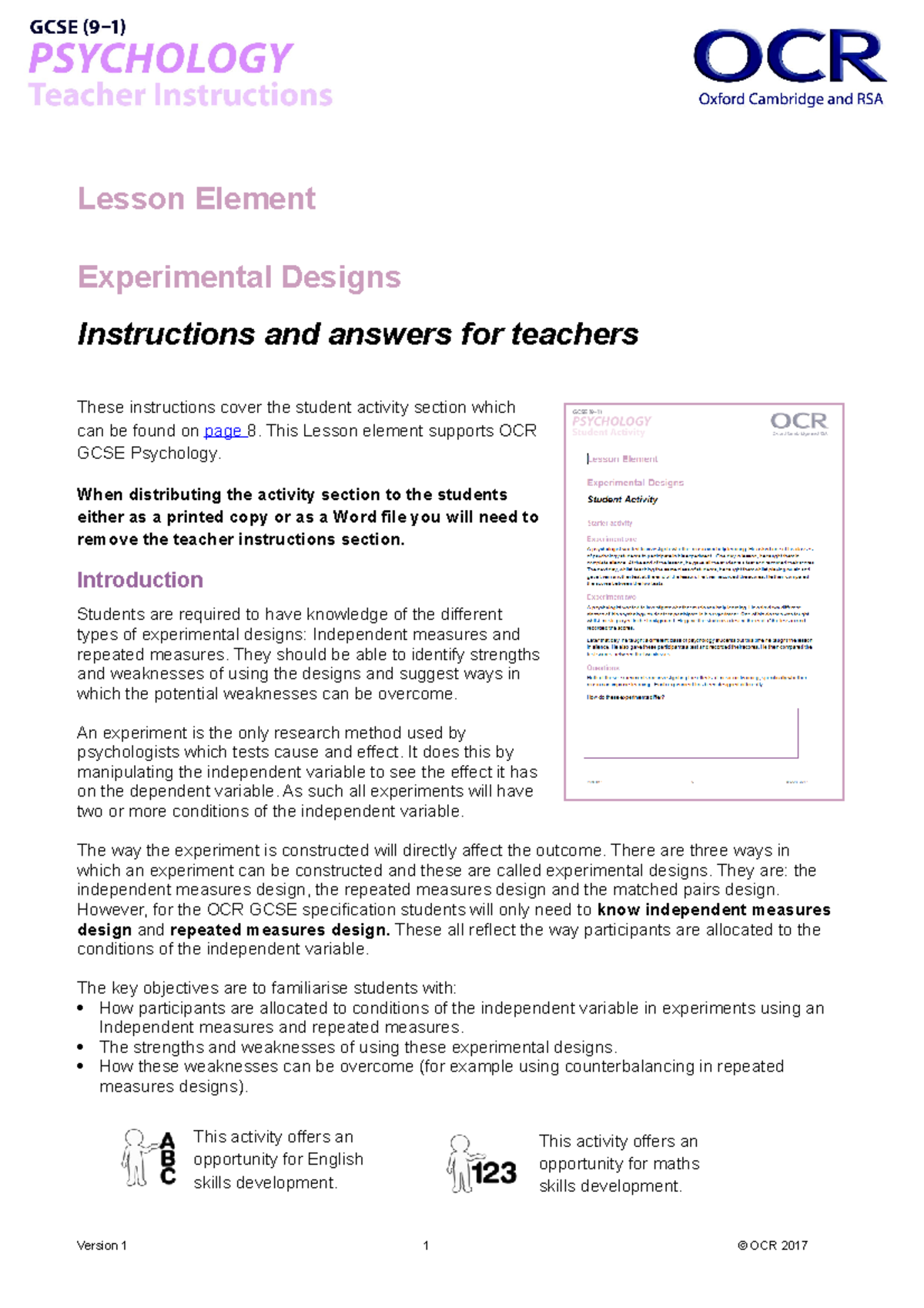 366776-experimental-designs-lesson-element - copia - Lesson Element ...