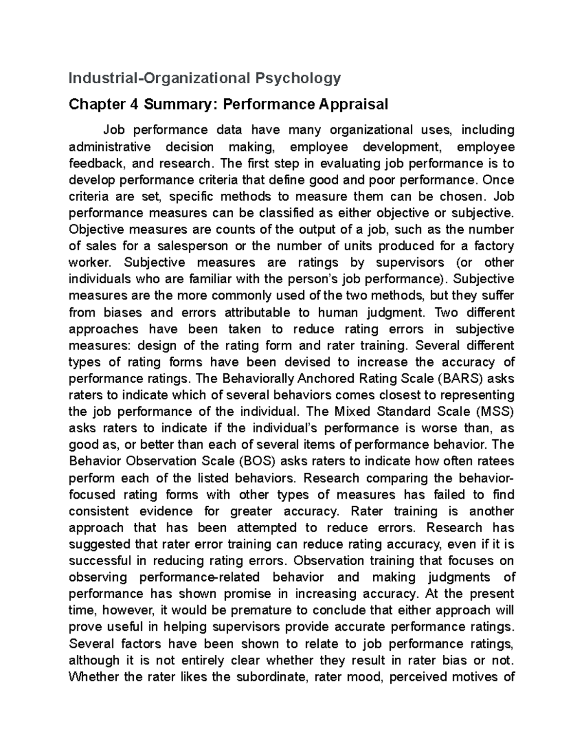 Performance Appraisal The First Step In Evaluating Job Performance Is