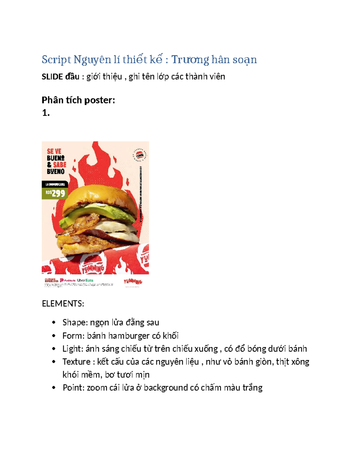 nguyen li thiet ke - Script Nguyên lí thi ết k ế : Tr ương hân so n ạ SLIDE đầu : giới thiệu ...