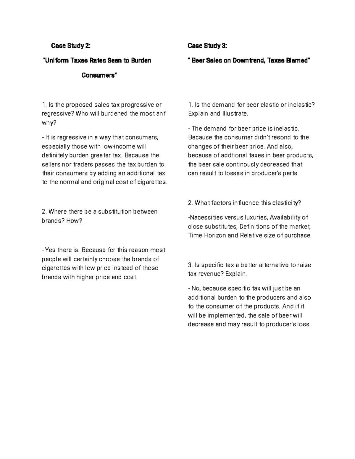 Demand Analysis and Estimation 1of2 - Case Study 2 : "Uniform Taxes ...