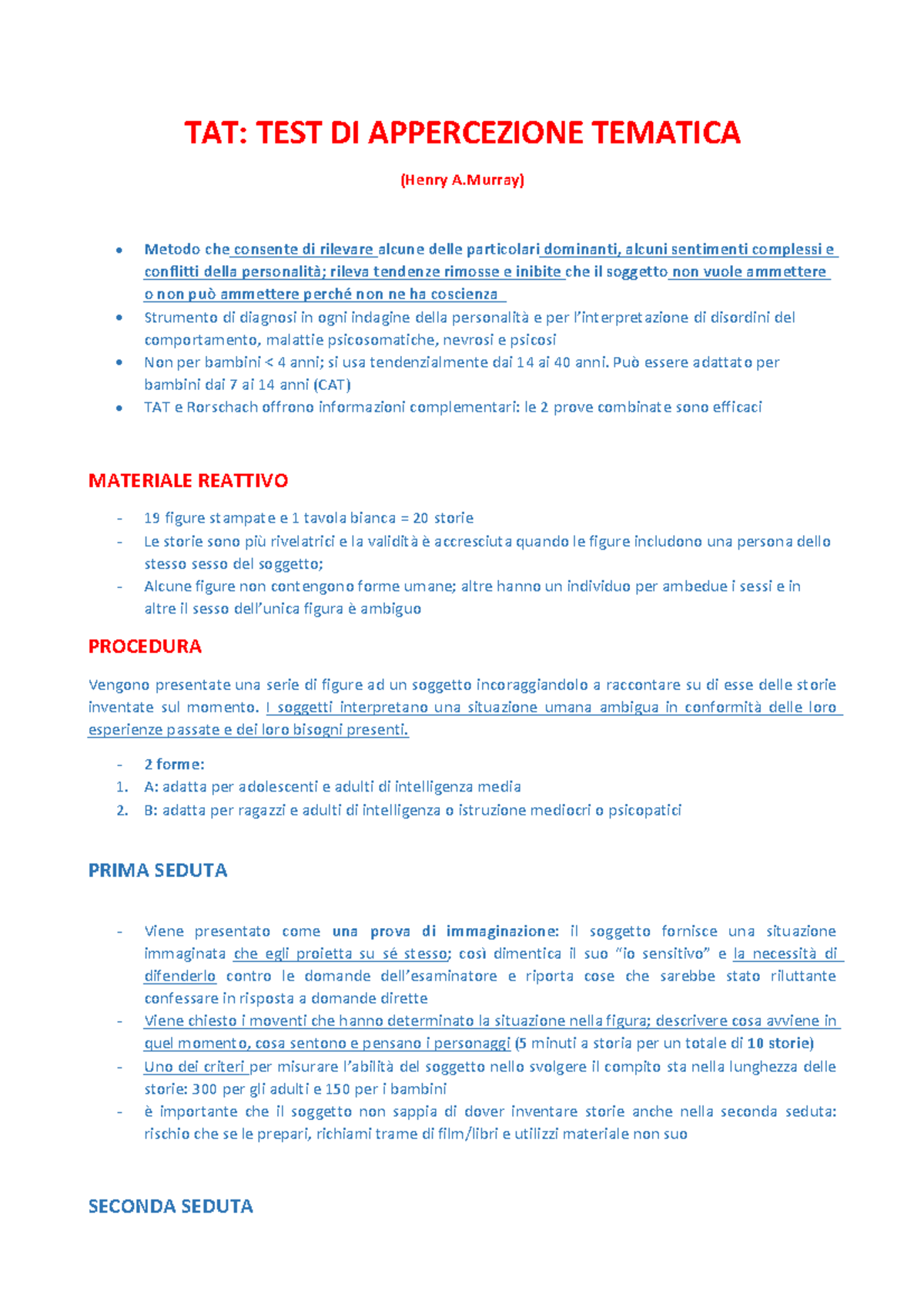 TAT%20-%20riassunto - Riassunto e spiegazione test TAT - TAT: TEST DI ...