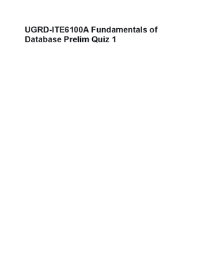 Fundamental of is - quiz - Fundamentals of database - Studocu