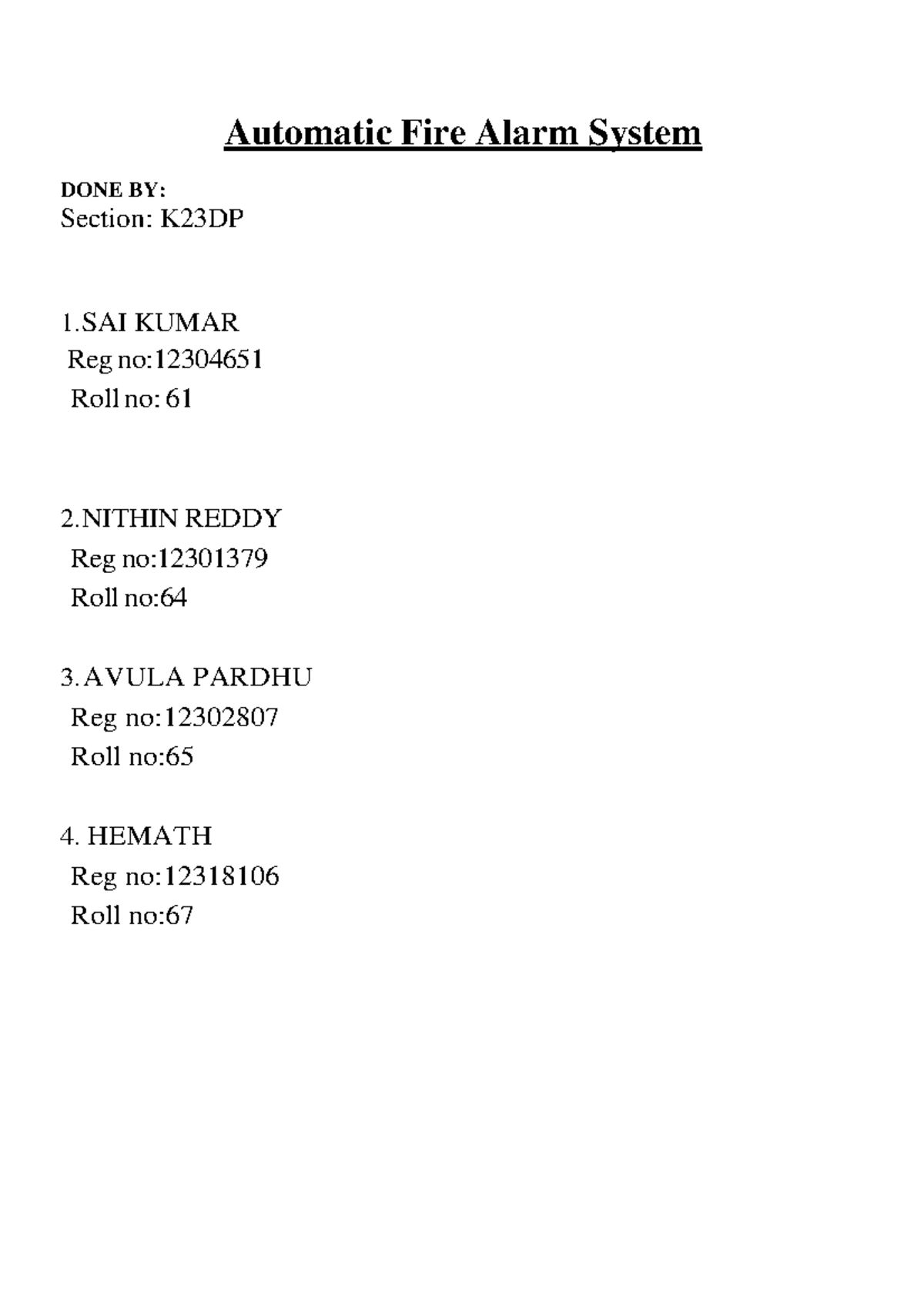 Fire alarm report pdf - Automatic Fire Alarm System DONE BY: Section ...