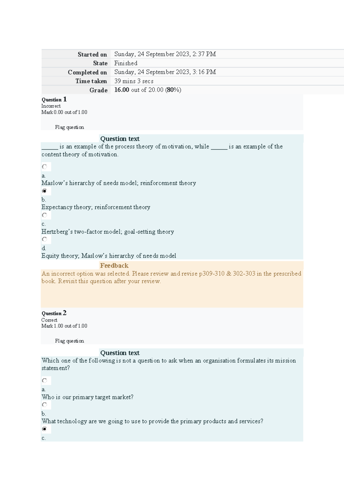 Attempt 2 mac - Started on Sunday, 24 September 2023, 2:37 PM State ...