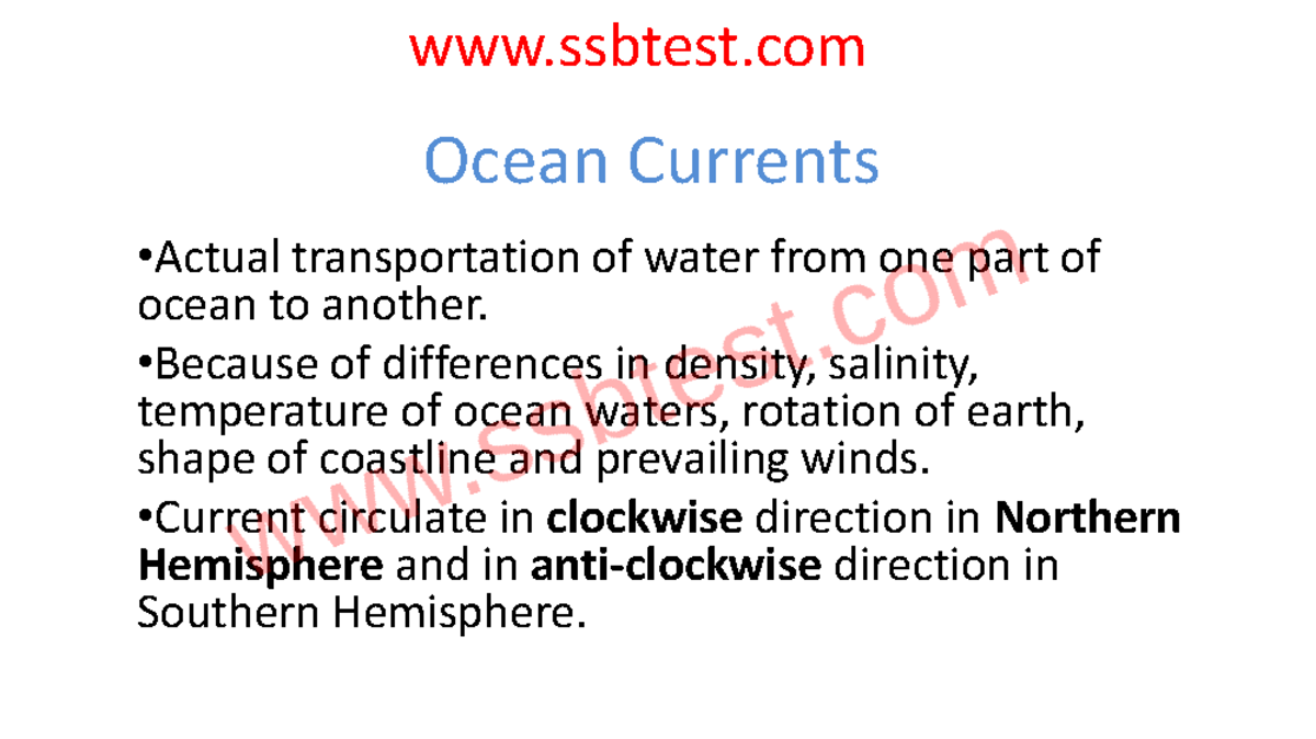 Geographylecture 1ssbtest - Ocean Currents Actual transportation of ...