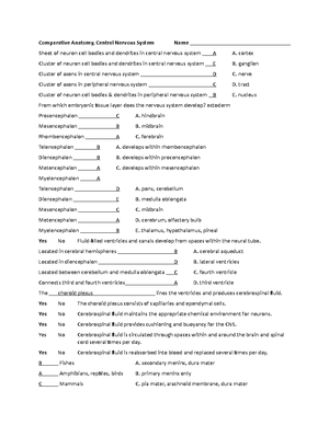 01 Chordates Worksheet Complete - 1 Review: Chordates Name Alena ...