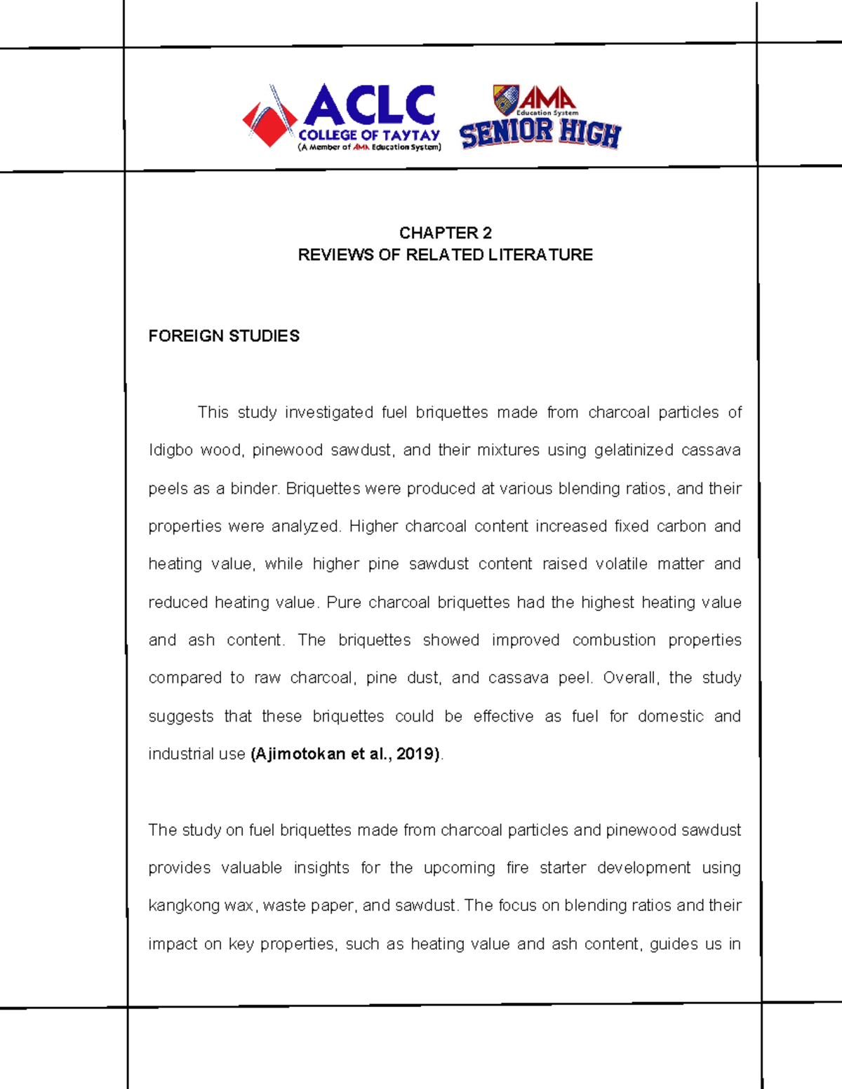 RRLs - Review of related literature sample - CHAPTER 2 REVIEWS OF ...
