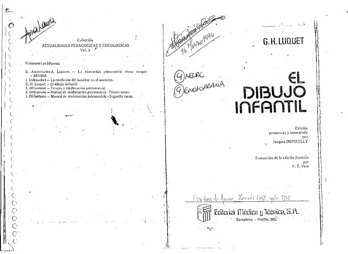 Luquet El Dibujo Infantil C O L E C C I ó N V O L 3 Volúmenes
