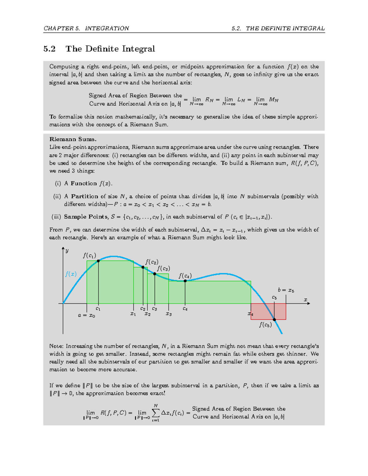calculus chapter 5 for practice problems - CHAPTER 5. INTEGRATION 5 ...