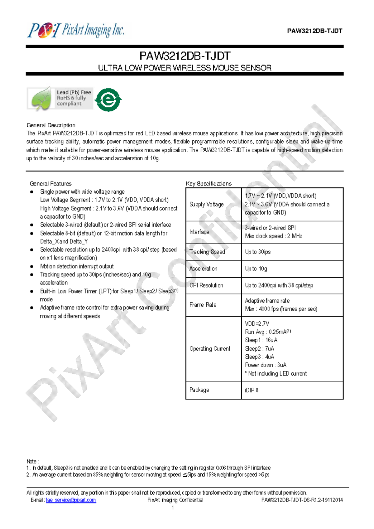 PAW3212DB-TJDT - Mouse ic for controlling mouse - - Studocu
