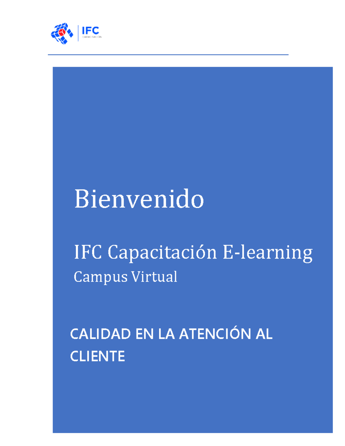 Atención al Cliente - IFC Capacitación E-learning Campus Virtual CALIDAD EN LA ATENCIÓN AL ...