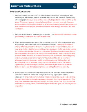 BIO Lab 5 - Biology 110 Lab Activity 5 - PRE-LAB QUESTIONS 1. What are ...