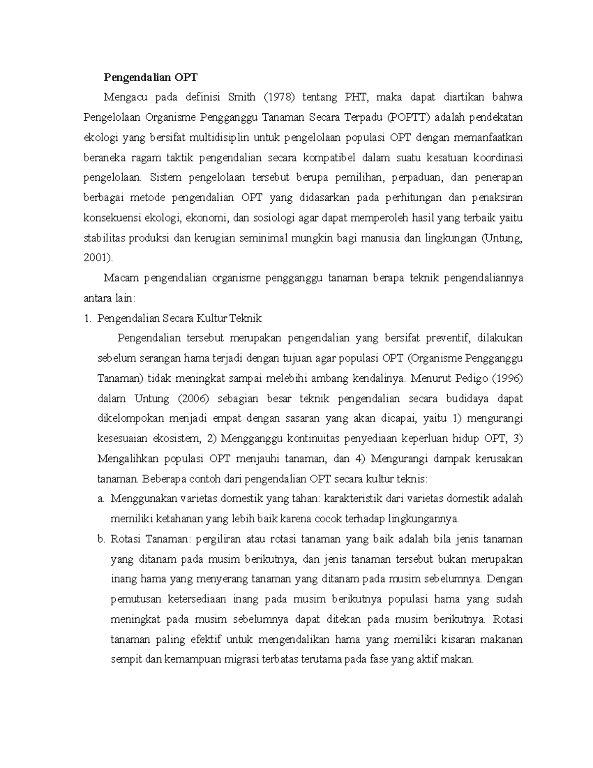 Pengendalian opt - catatan - Pengendalian OPT Mengacu pada definisi ...