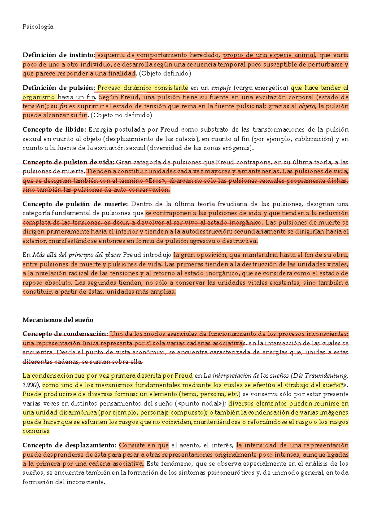 Psicología - resumen - Psicología Definición de instinto: esquema de ...