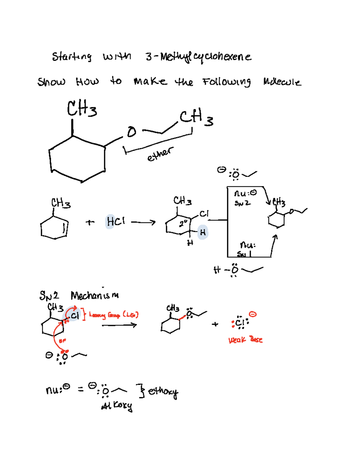 Note Apr 18, 2023 - lecture notes - starting with 3 methylcyclohexane ...