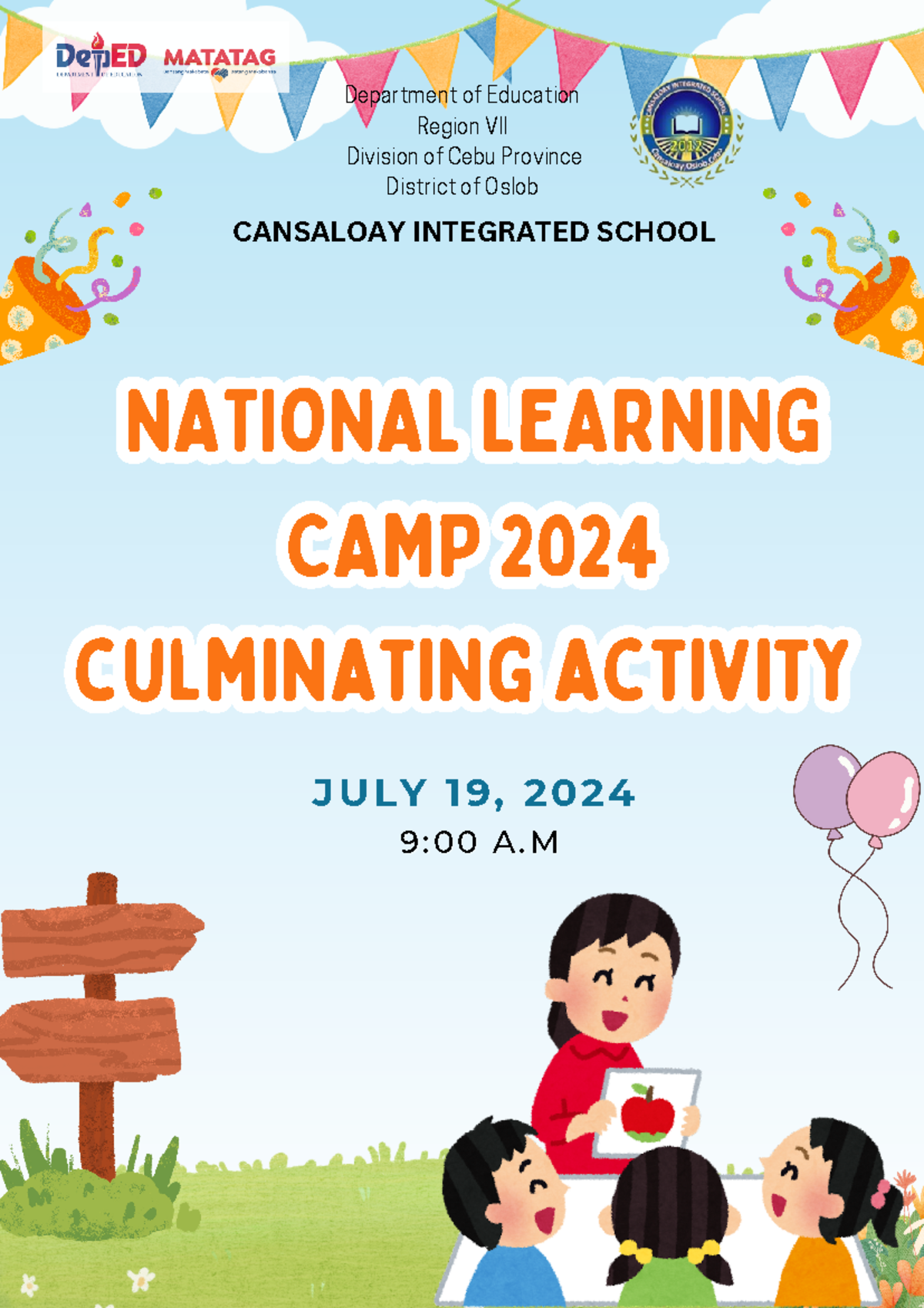 Colorful Cute Illustration Playful Kids Summer Camp Flyer - NATIONAL ...