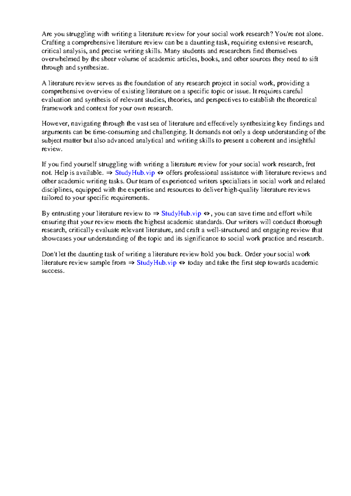Social Work Literature Review Sample - Are you struggling with writing ...