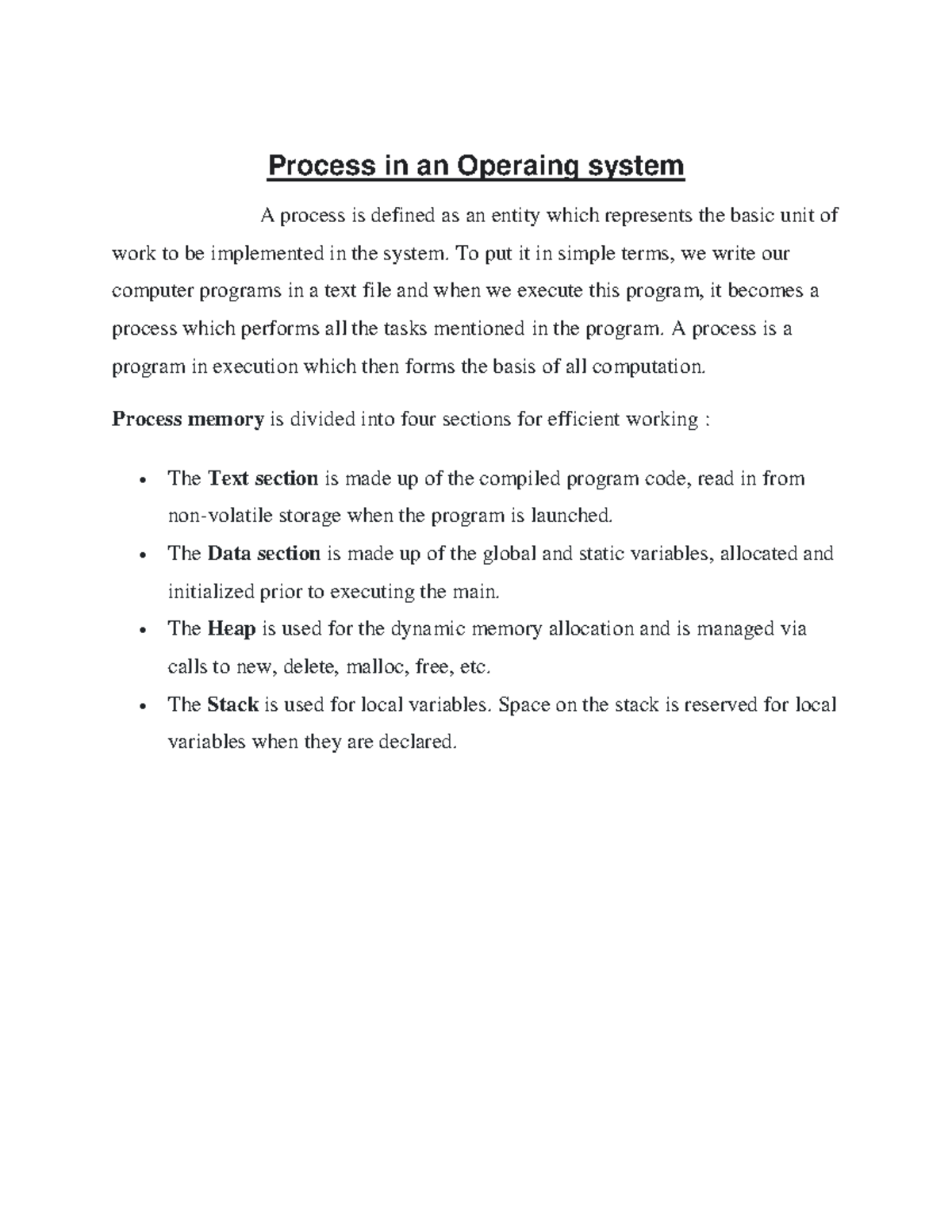 Process in an Operaing system - To put it in simple terms, we write our ...