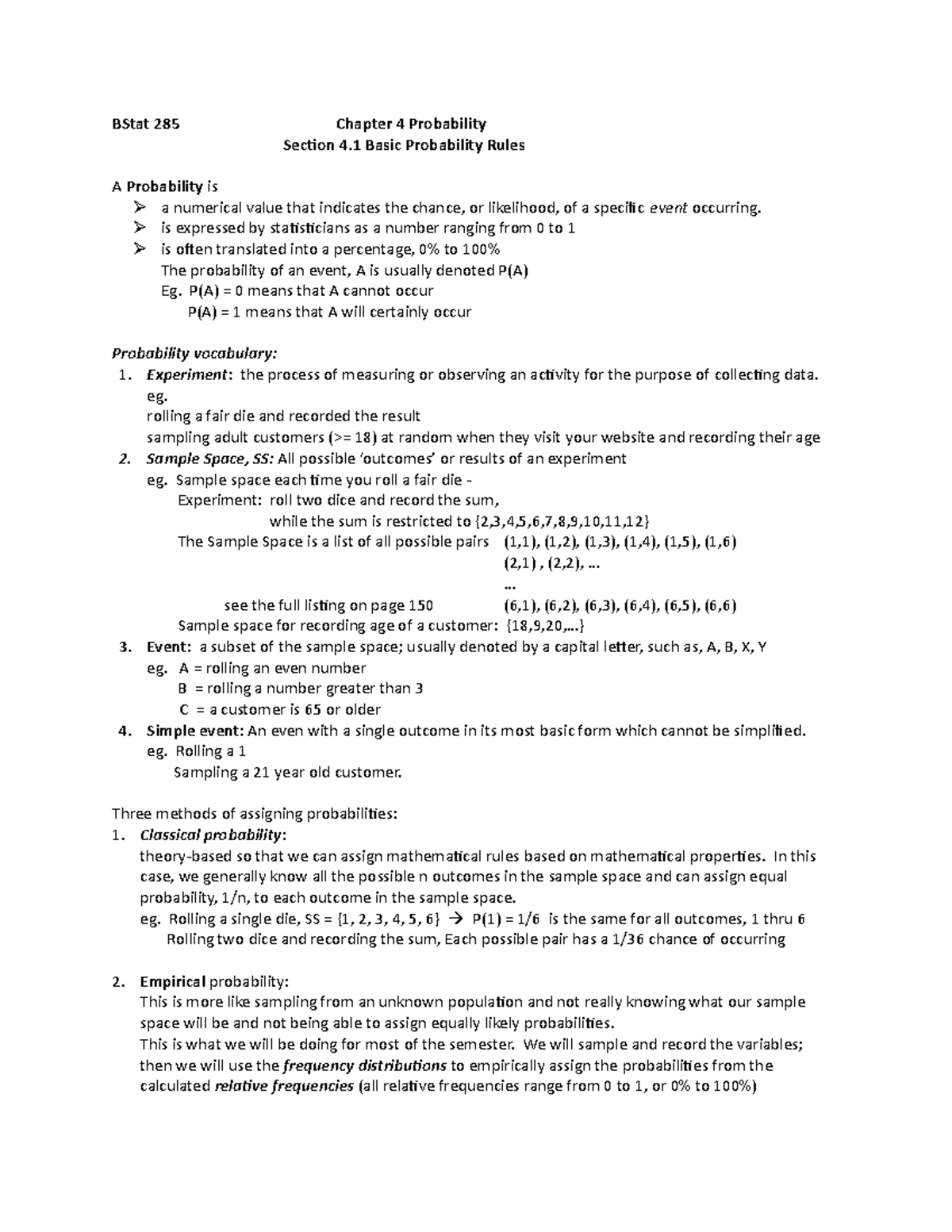 Chapter 4 Intro Probability BStat 285 Chapter 4 Probability Section 4 chapter-4-intro-probability-bstat-285-chapter-4-probability-section-4