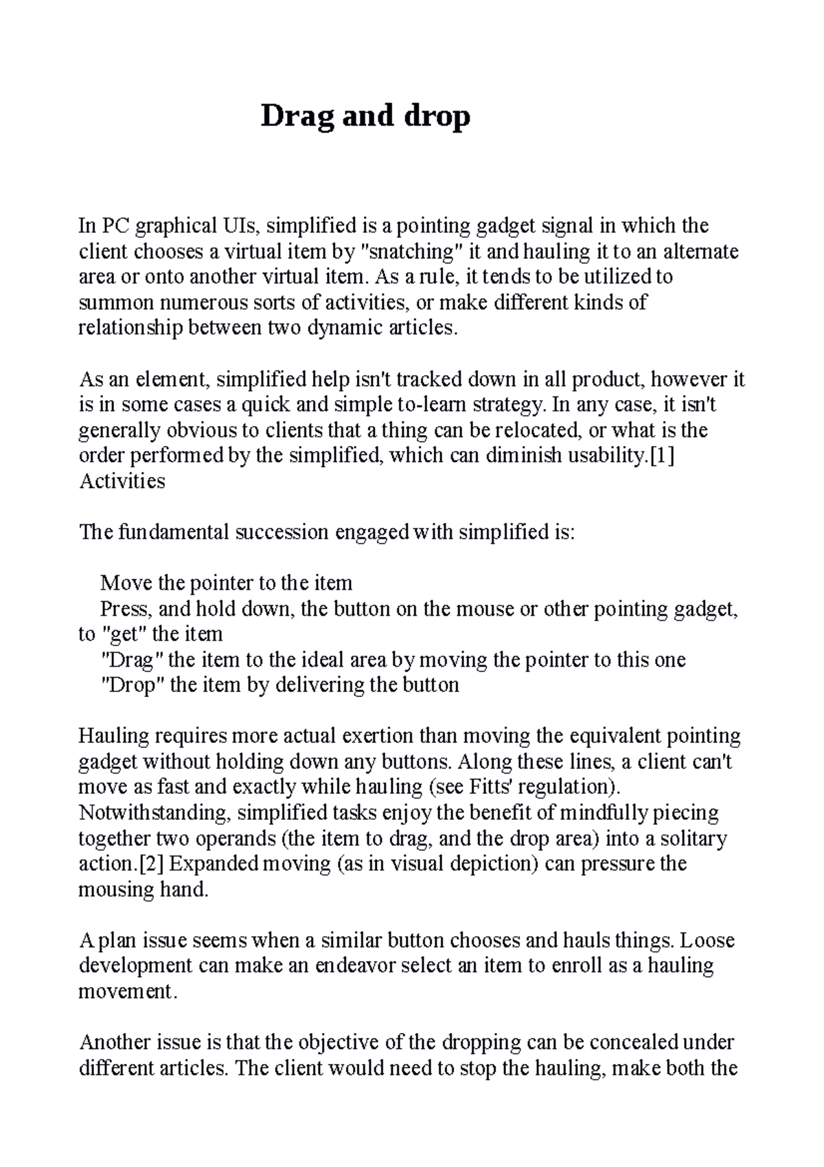 Drag and drop - Ifah - Drag and drop In PC graphical UIs, simplified is ...