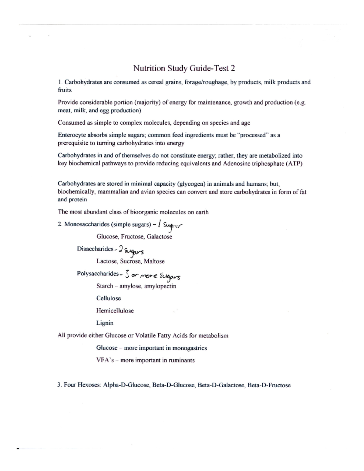 Lecture notes, nutrition study guide - Nutrition Study 2 1 ...