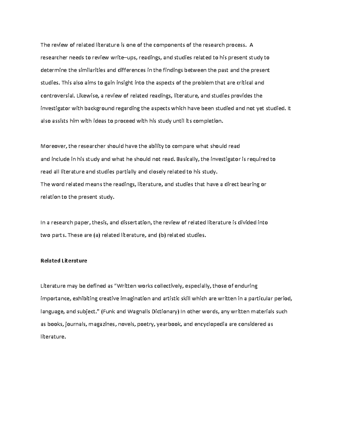 Business Research - The review of related literature is one of the ...