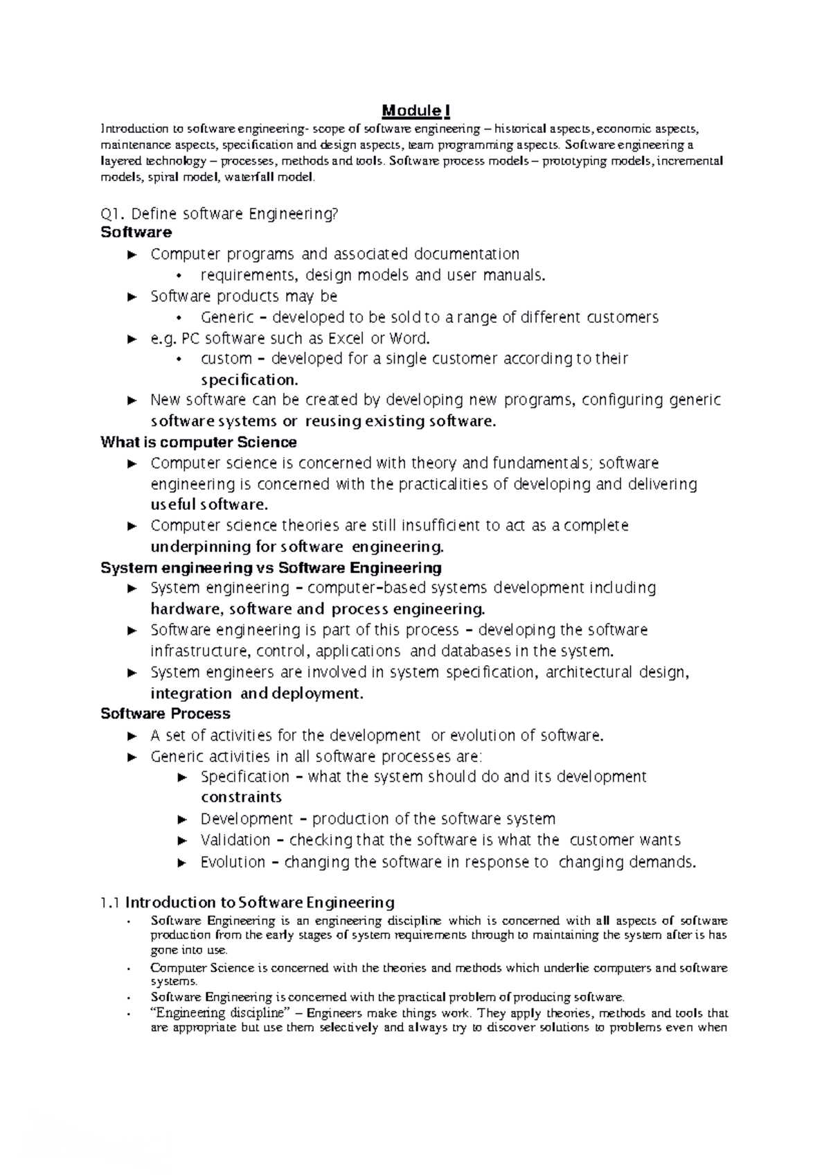 Software Engineering and Project Management module 1 - KTU - Studocu