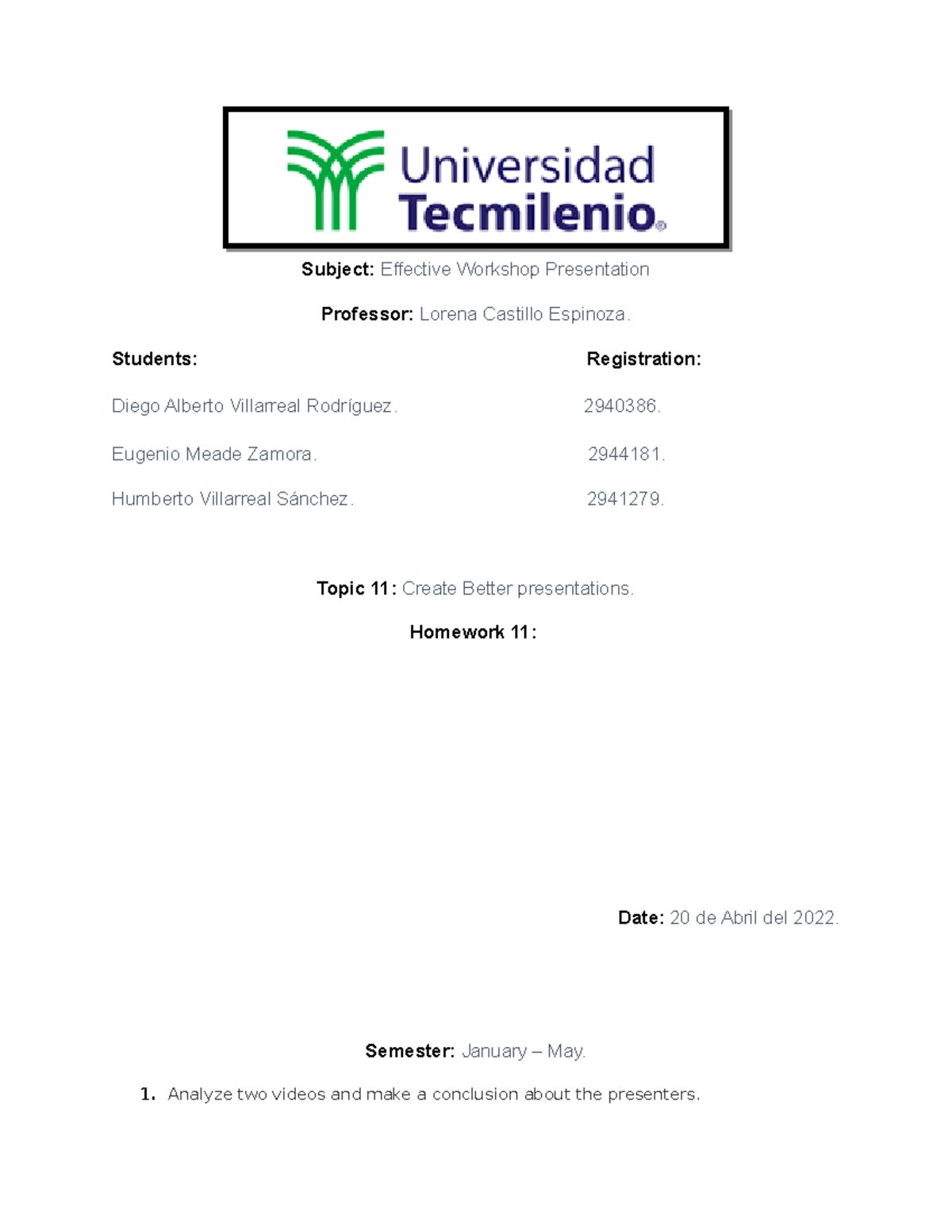 Act 11 (Eff workshop) - Taller de presentaciones efectivas, actividad ...