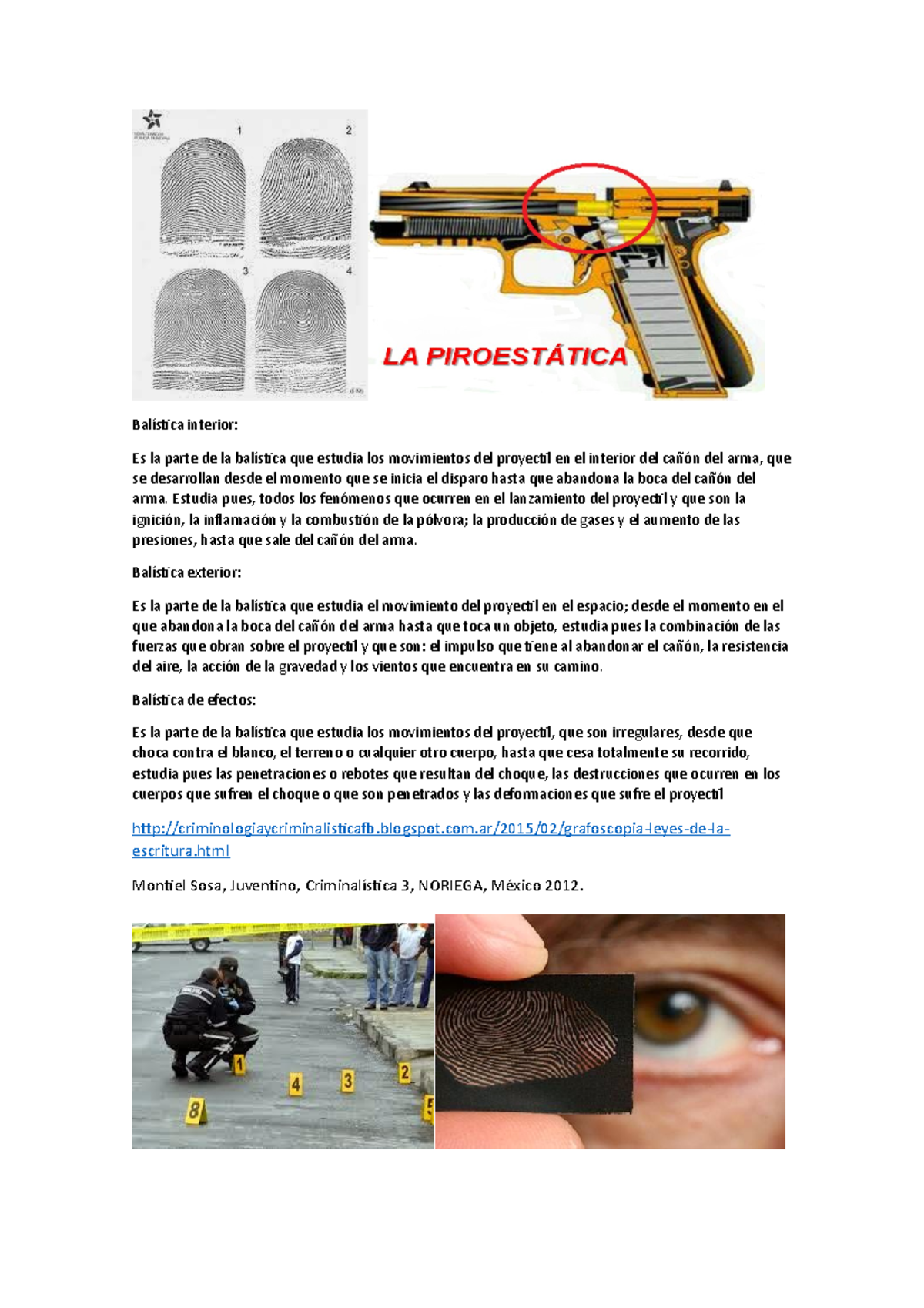 Balistica piroestatica PRIMER AÑO - Balística interior: Es la parte de ...