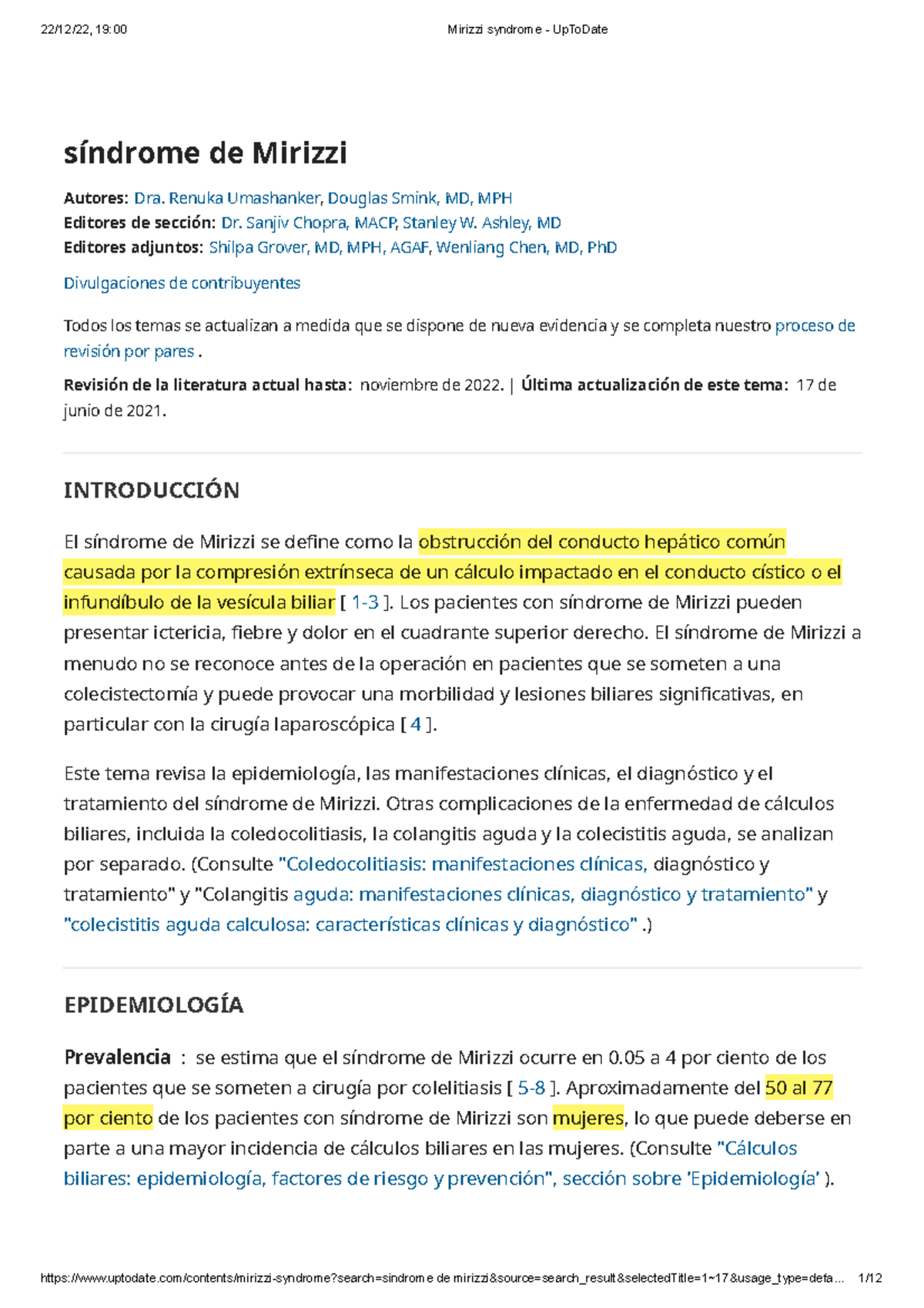 Mirizzi-syndrome-Up To Date - síndrome de Mirizzi Autores: Dra. Renuka ...