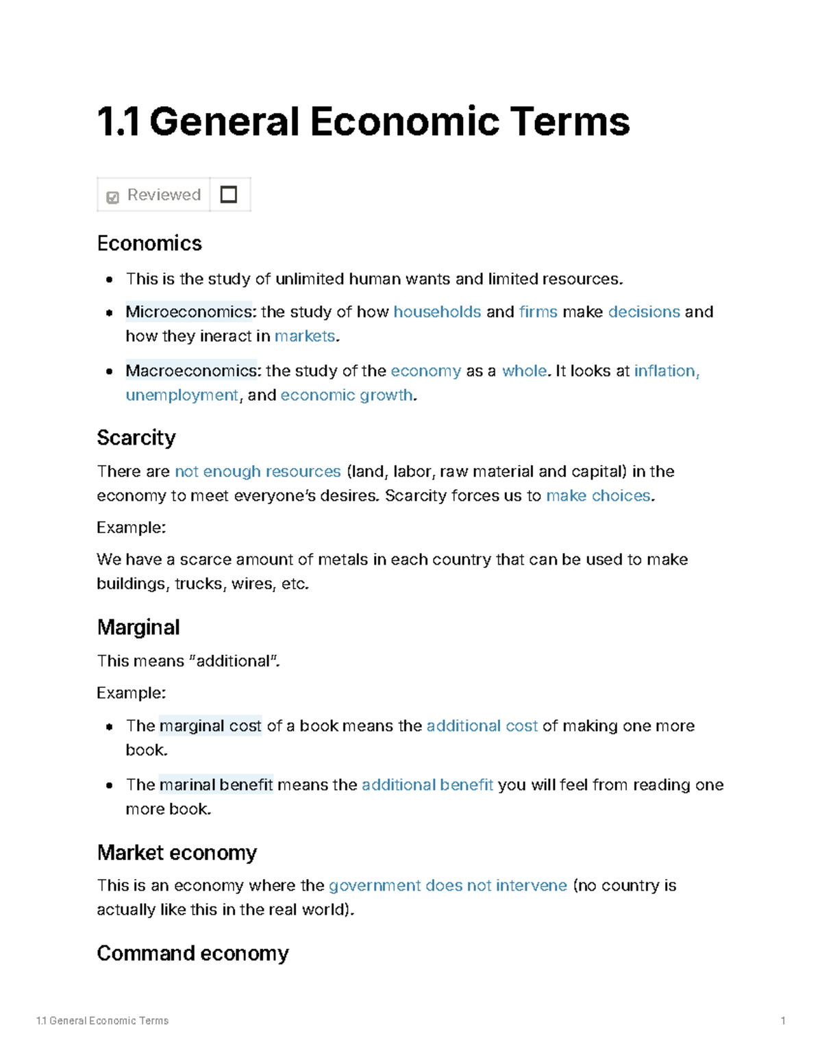 1.1 General economic terms - 1 General Economic Terms 1 1 General ...