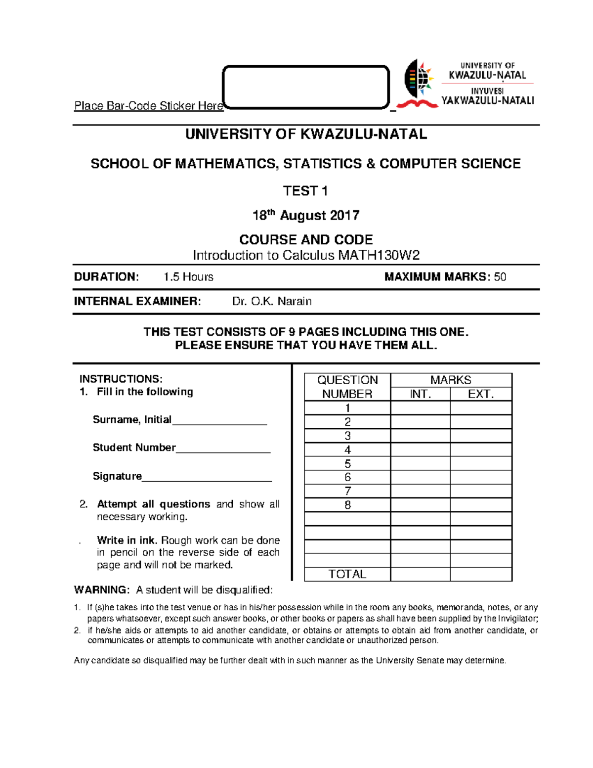 Test1 S2 It Helpfull Place Bar Code Sticker Here University Of