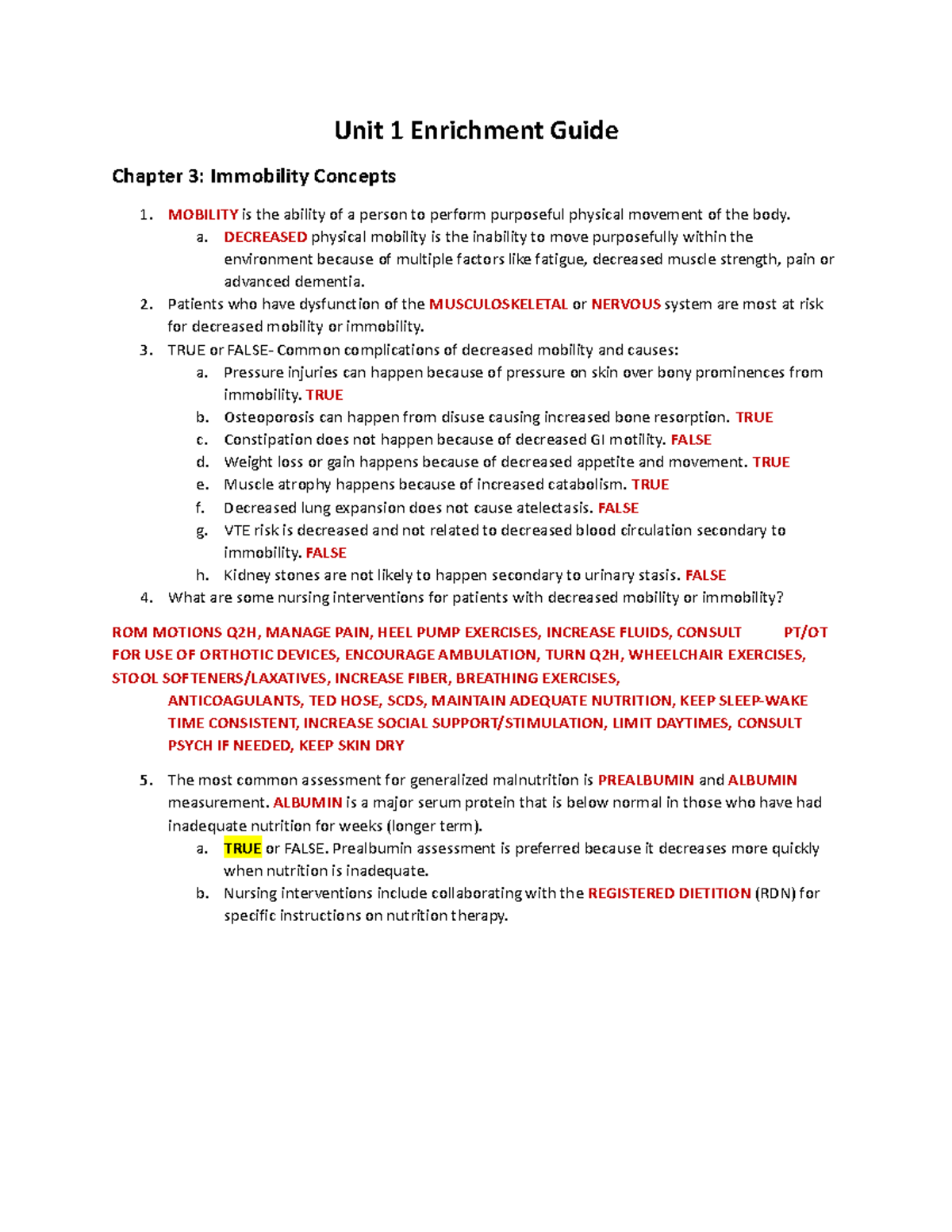 Unit 1 Enrichment Guide - Answers - Unit 1 Enrichment Guide Chapter 3 ...