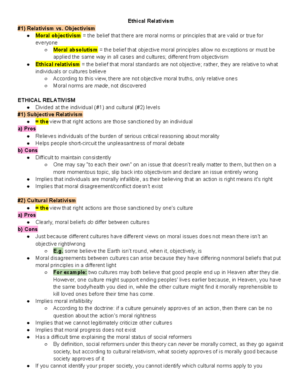 Pages 13-19, 24-25: Ethical Relativism and Common Fallacies - Ethical ...