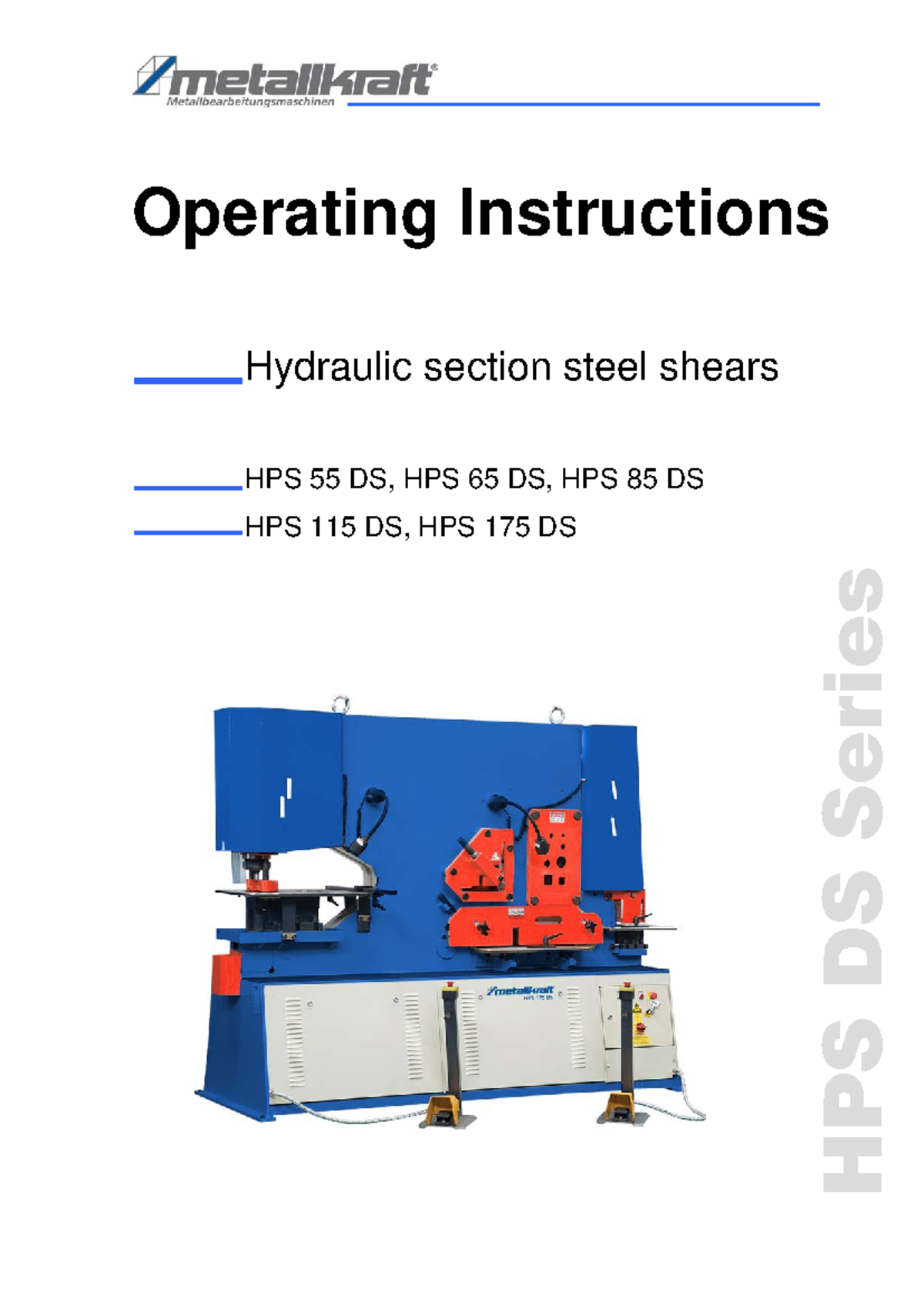 Manual de instruccion 85tn - Operating Instructions Hydraulic section ...