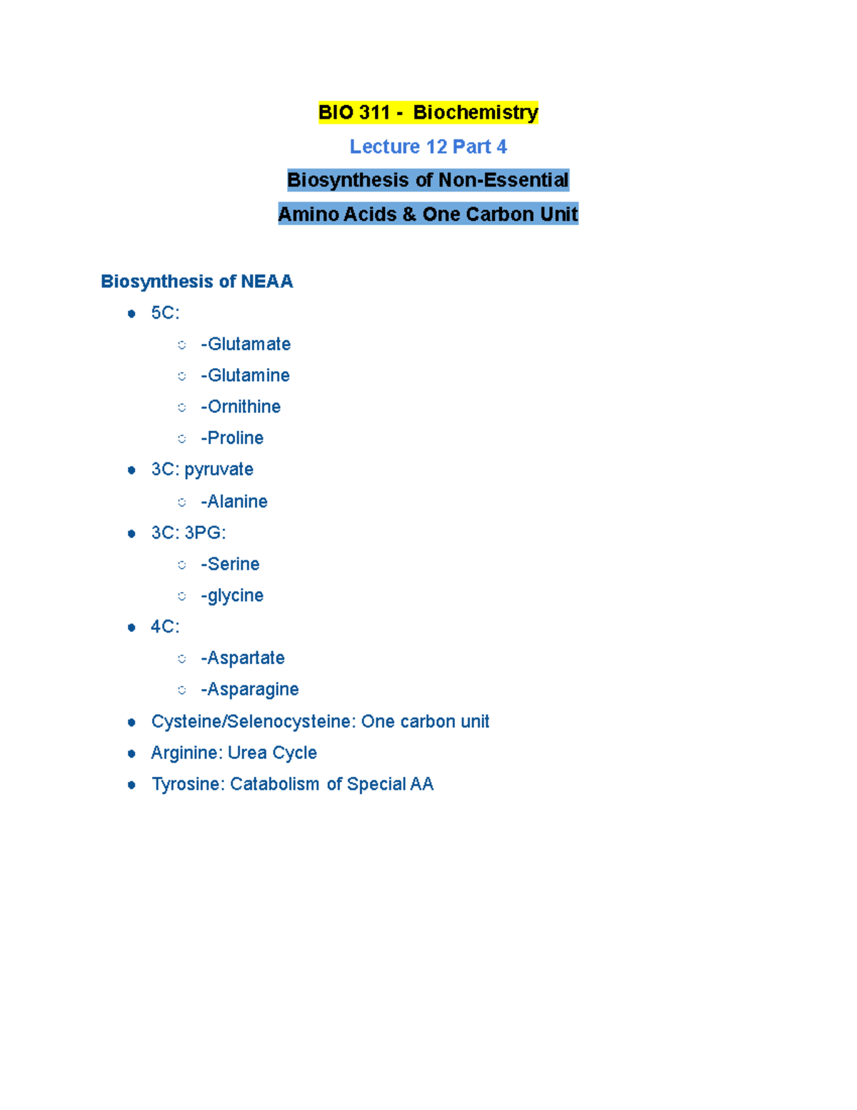 BIO 311 Lecture 12 Part 4 Fall 2020 - BIO 311 - Biochemistry Lecture 12 ...