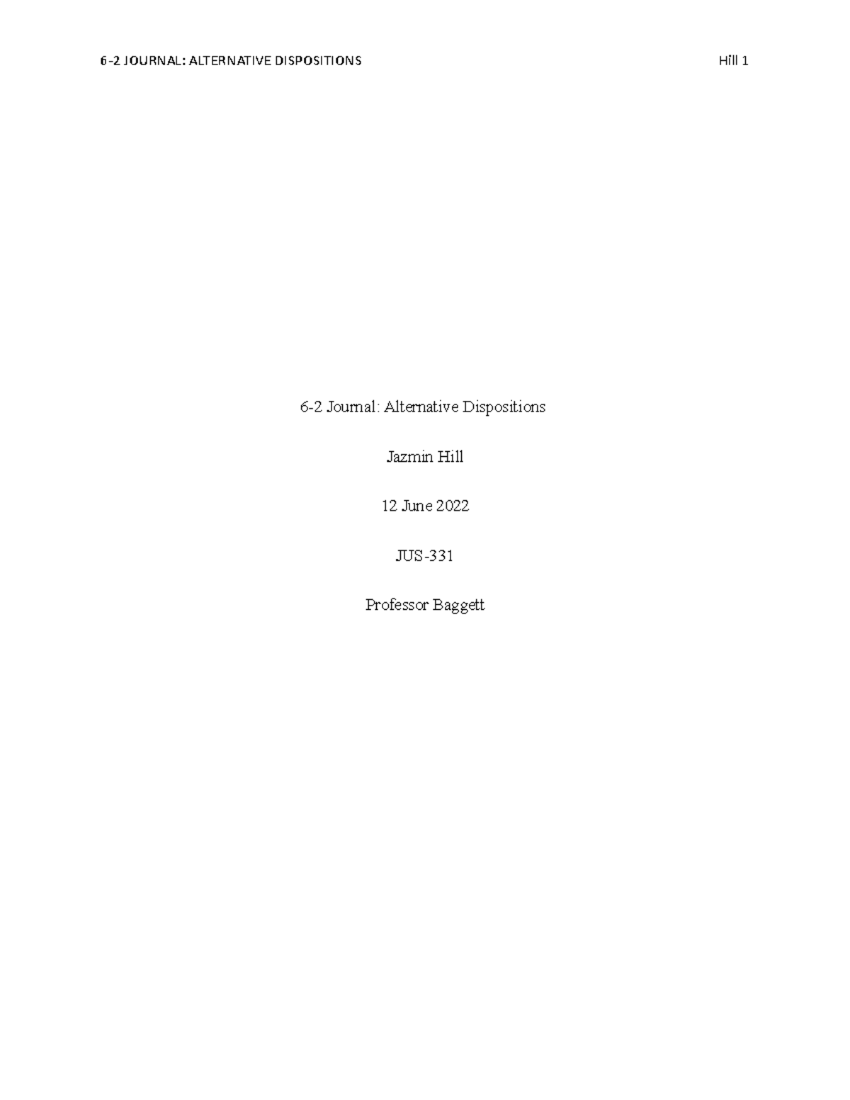 6-2 Jounral Alternative Dispositions - 6-2 Journal: Alternative ...