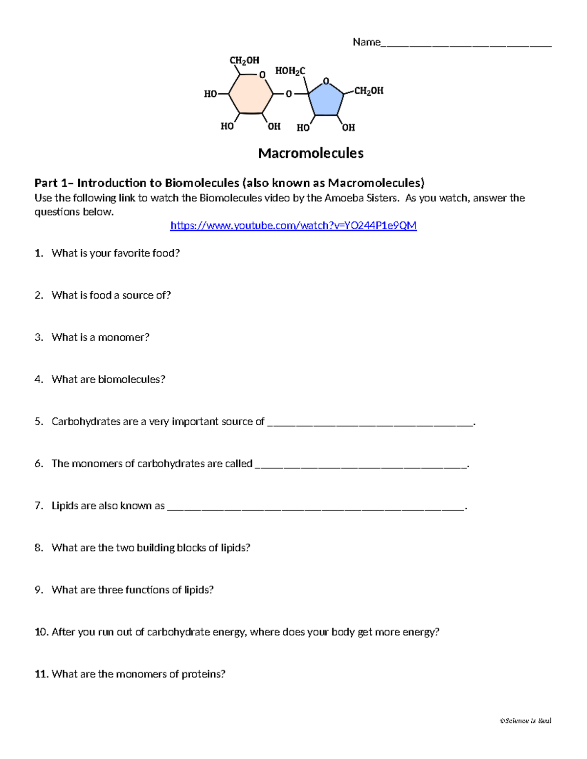 Macromolecules Online Activity - Name ...