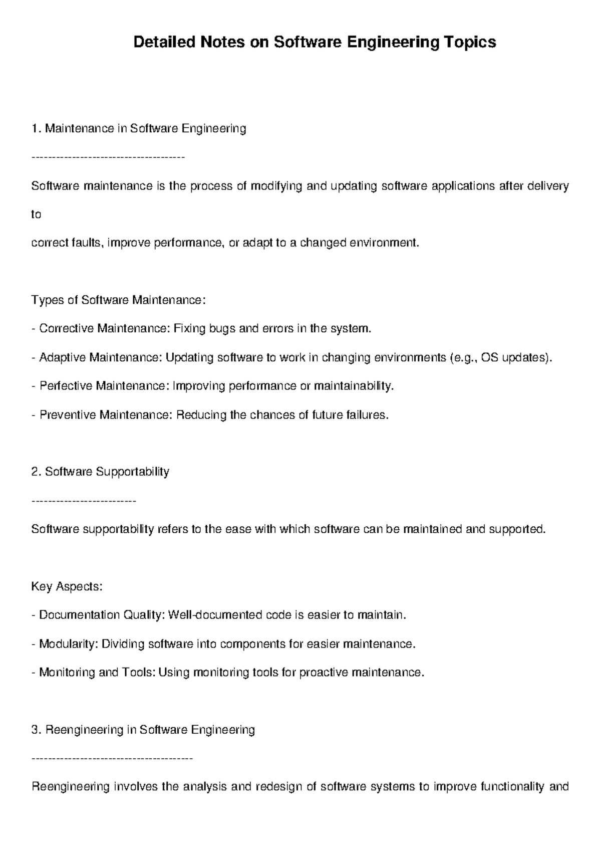 Software Engineering Notes - Detailed Notes on Software Engineering ...