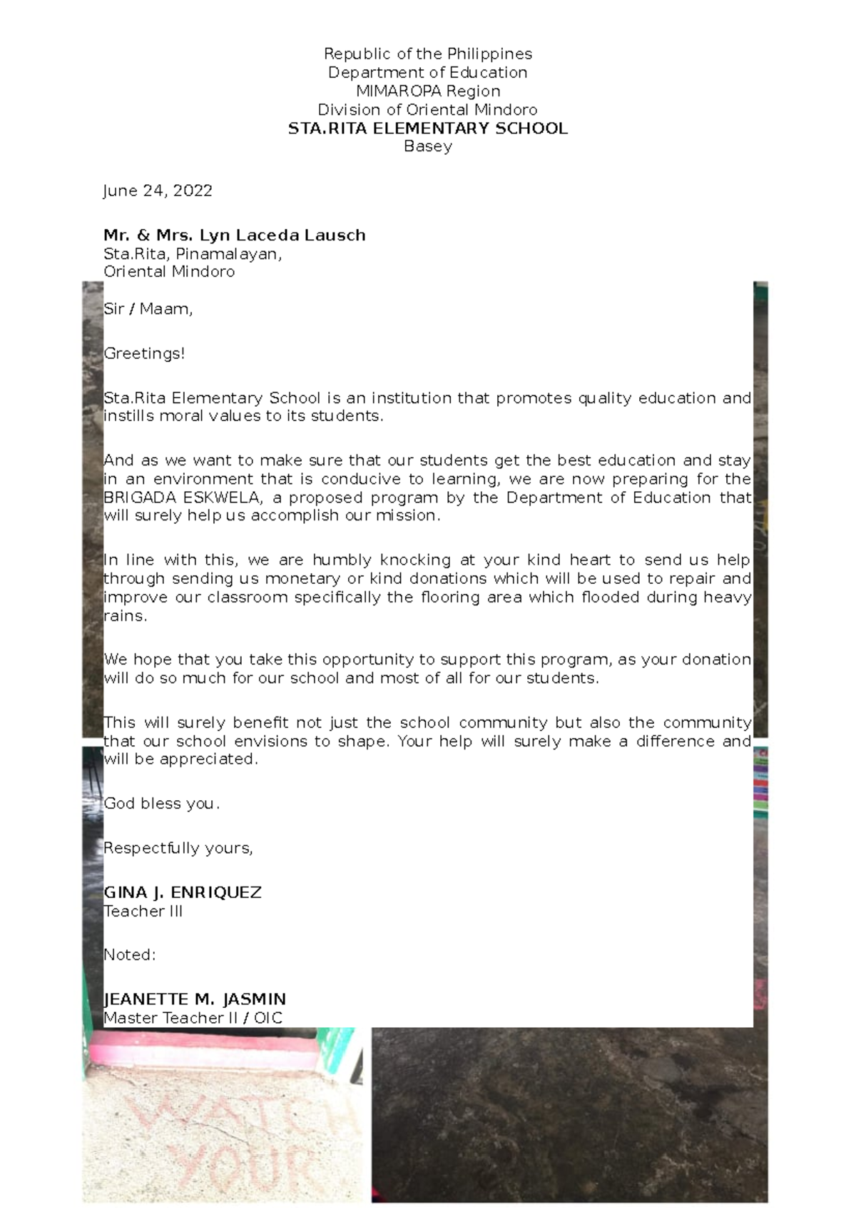 Solicitation Letter' - Republic of the Philippines Department of ...