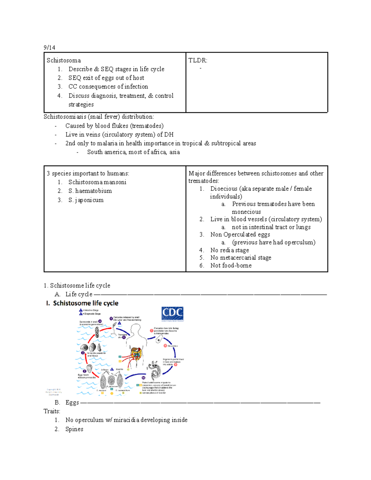 Human parasitology notes- chapter 4 - 146:328 - Studocu