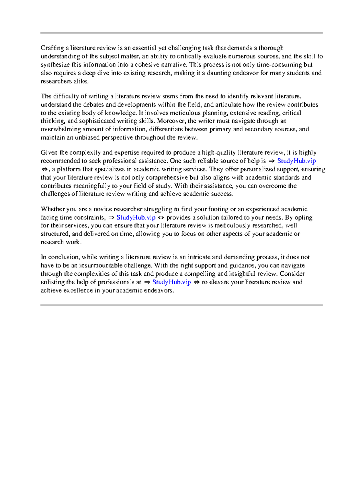 Simple Sample Literature Review - Crafting a literature review is an ...