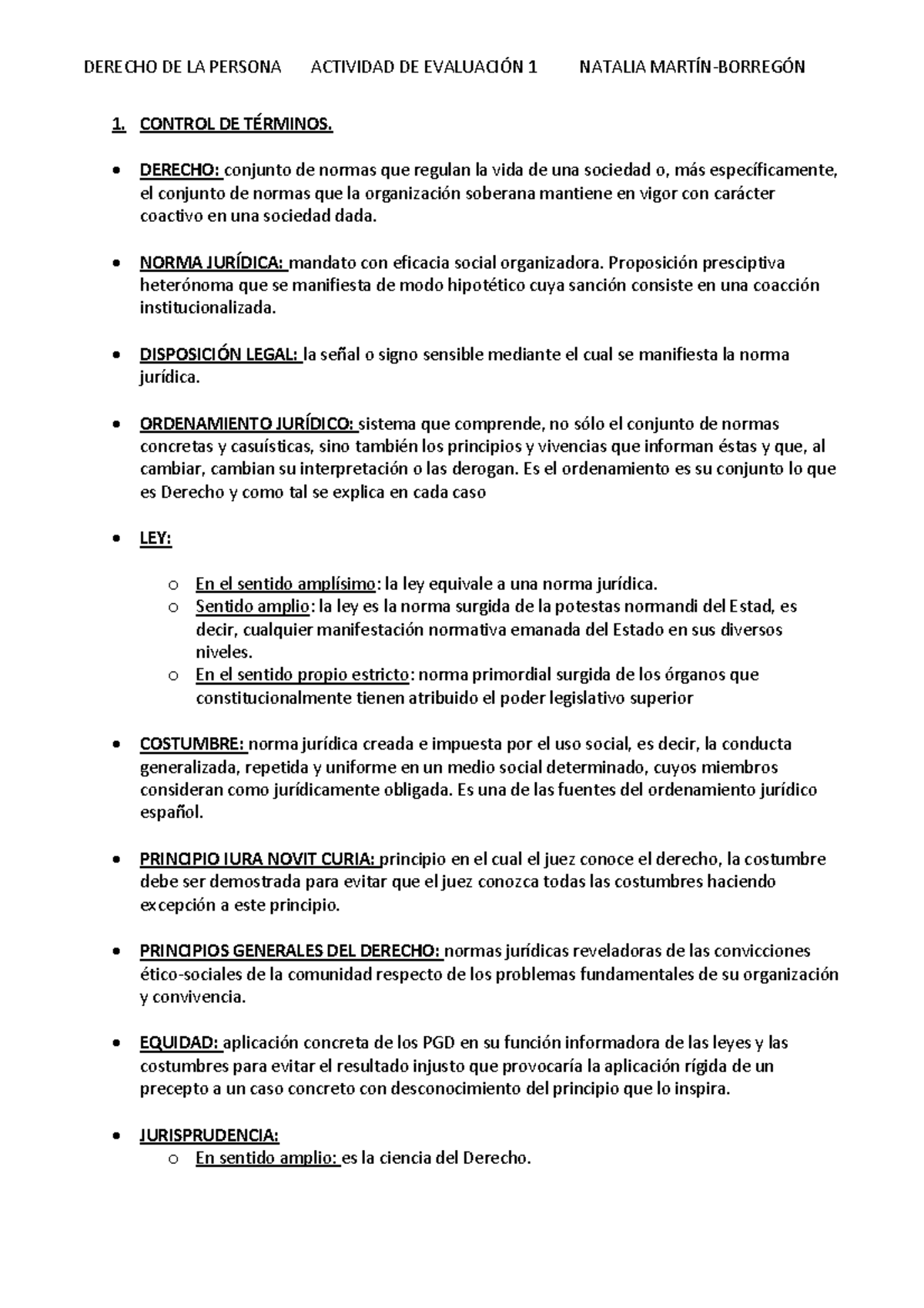 Definiciones - Warning: TT: undefined function: 32 DERECHO DE LA PERSONA ACTIVIDAD DE EVALUACIÓN ...