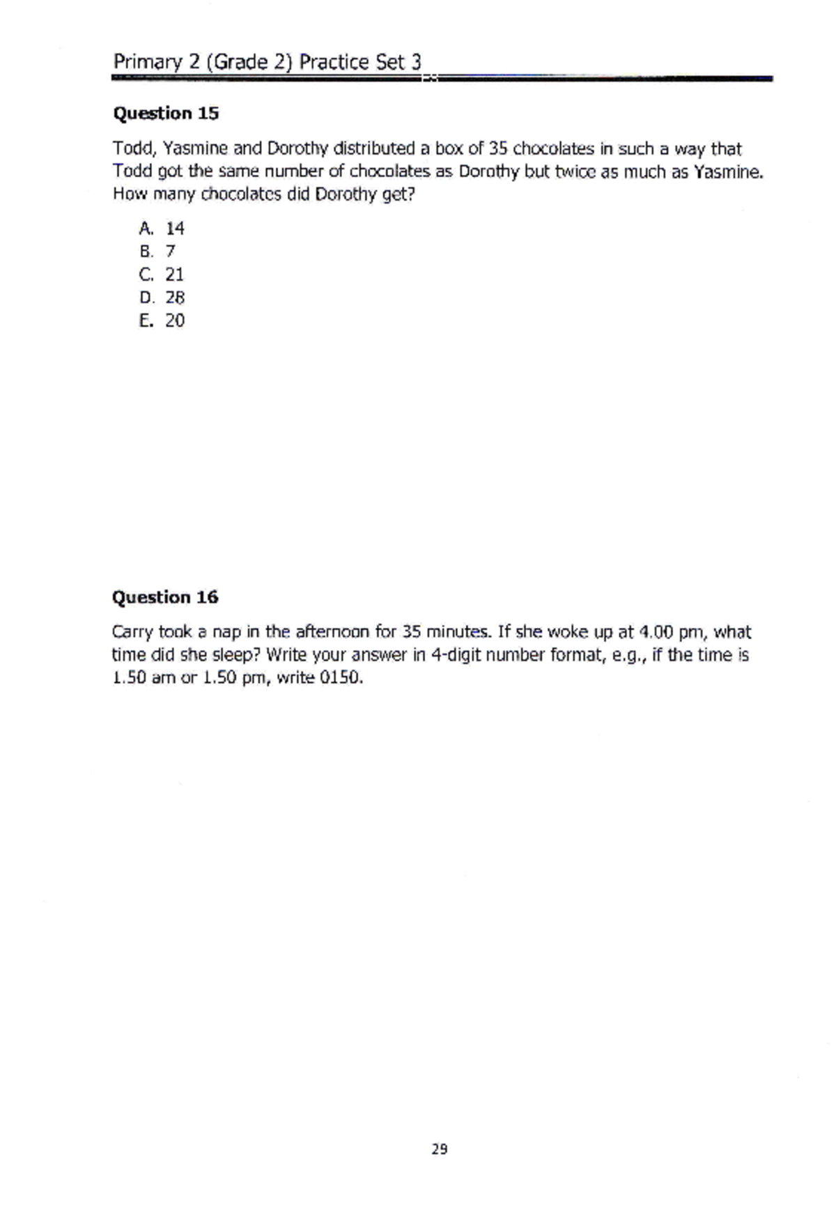 AMO Practice Booklet - ABC - 3 Set Practice 2) Primary 2 (Grade 15 ...