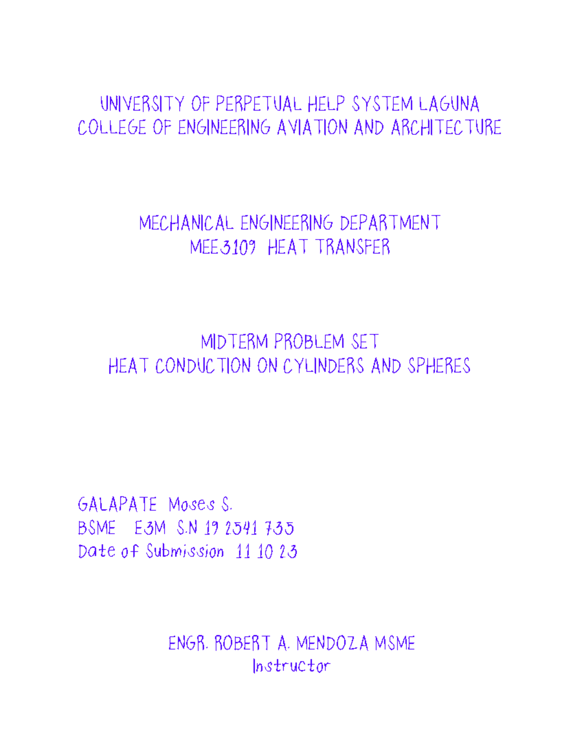 PS SET 1-15 - ALL ABOUT HEAT TRANSFER ON CYLINDRICAL SPHERES ...
