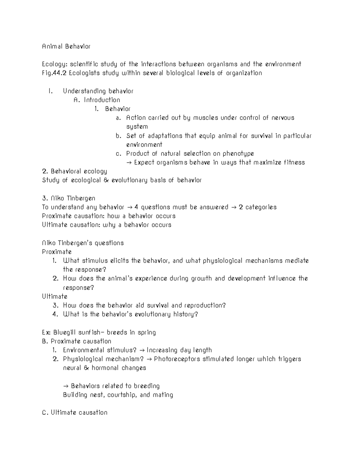 Animal Behavior lecture 23 - Animal Behavior Ecology: scientific study ...